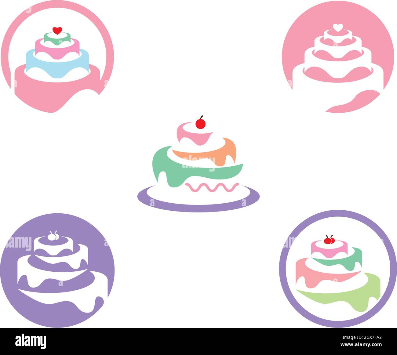 Cake logo vector ilustration template Stock Vector Image & Art - Alamy