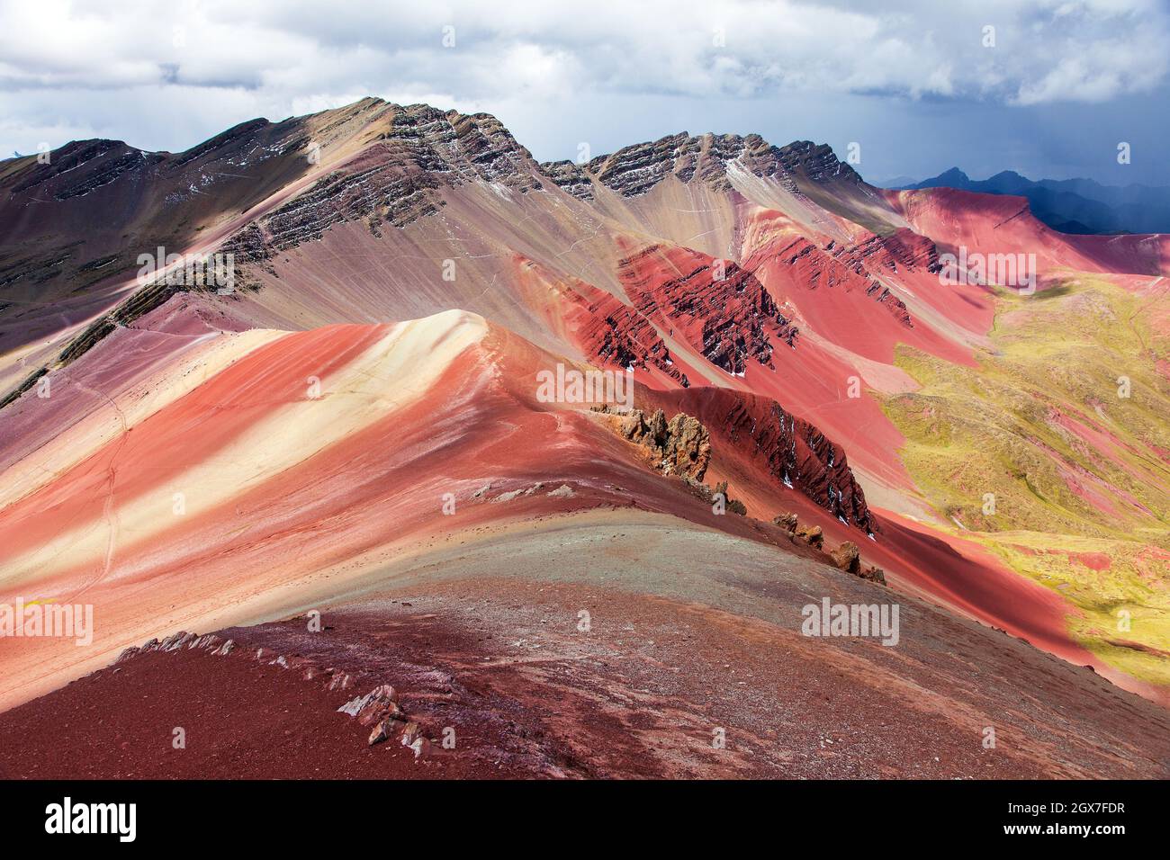 Rainbow mountains or Vinicunca Montana de Siete Colores, Cuzco region ...