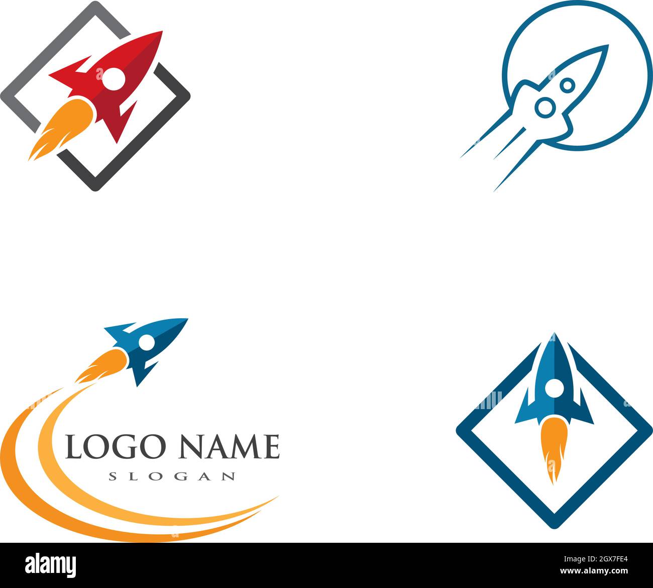 Rocket ilustration logo vector icon template Stock Vector Image & Art ...