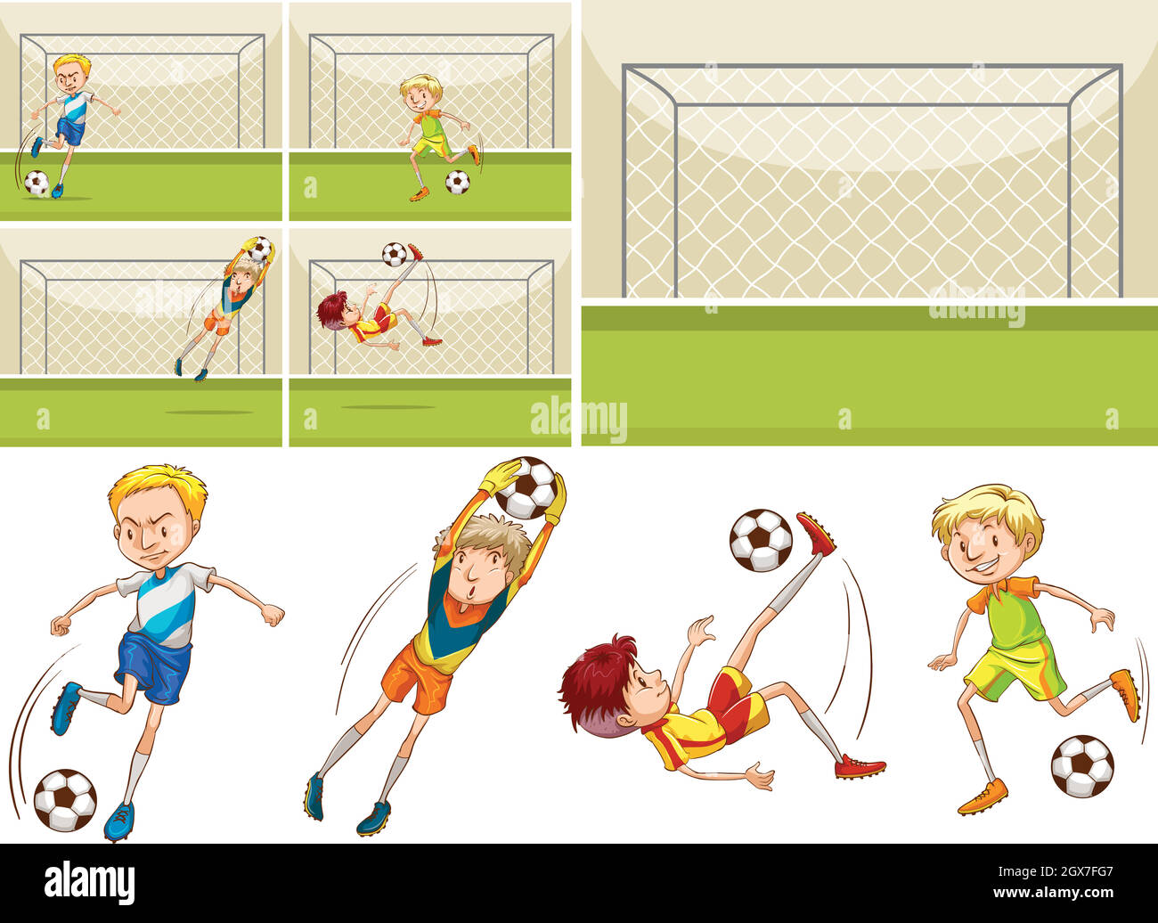 Football boy in goal Stock Vector Images - Alamy