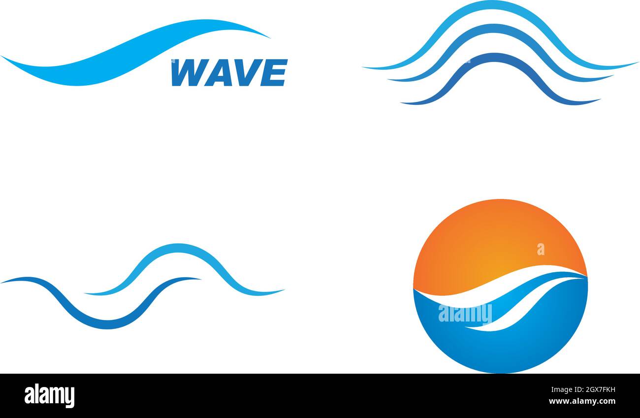 Water Wave symbol and icon Logo Template vector Stock Vector Image ...