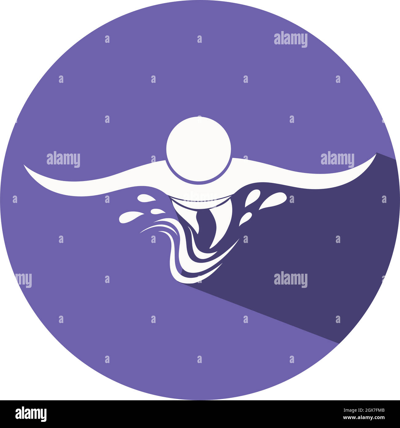Sport icon for swimming on round badge Stock Vector Image & Art - Alamy