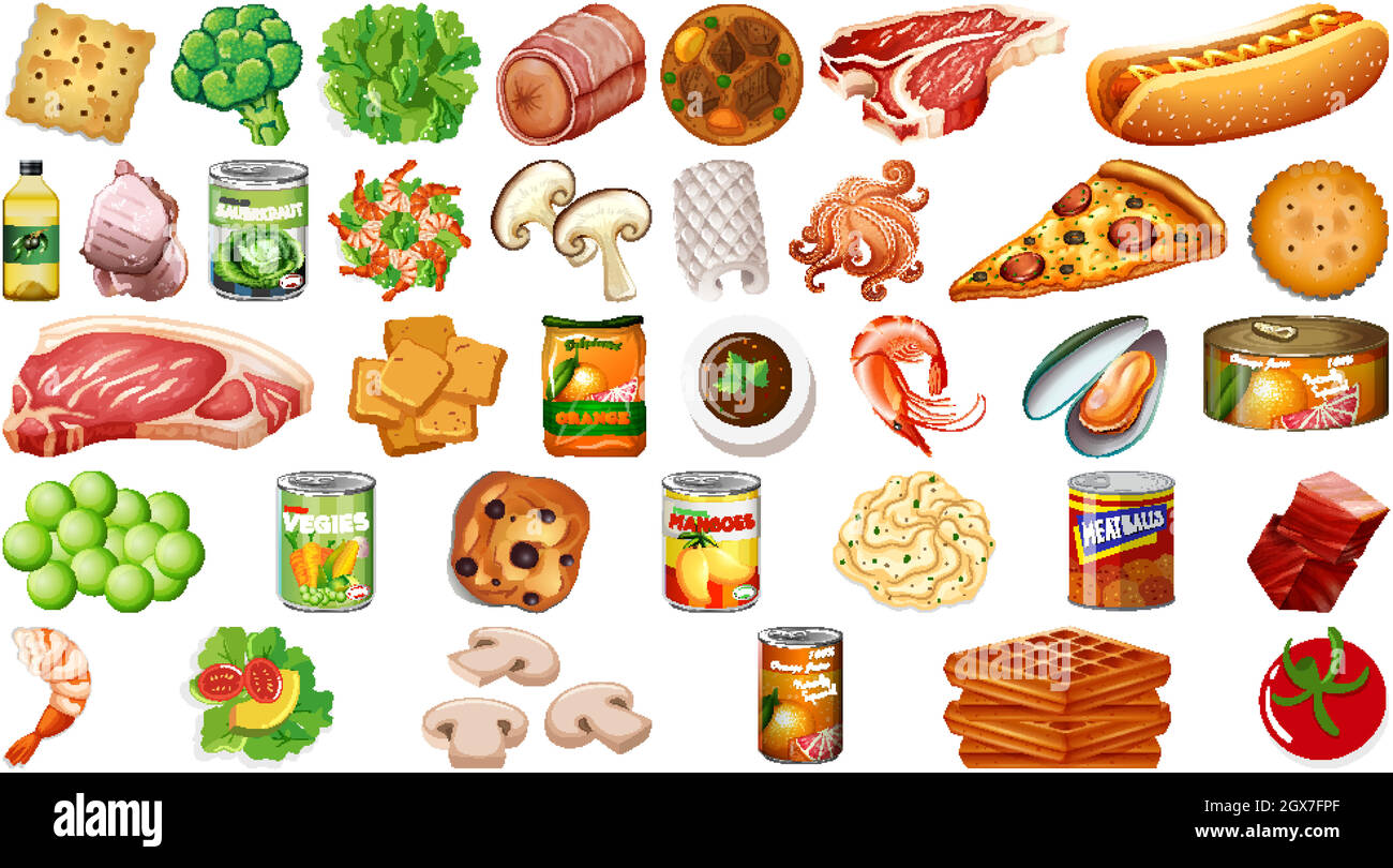 Set of food isolated Stock Vector Image & Art - Alamy