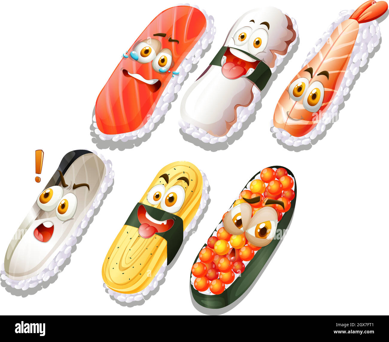 Funny sushi set Cut Out Stock Images & Pictures - Alamy