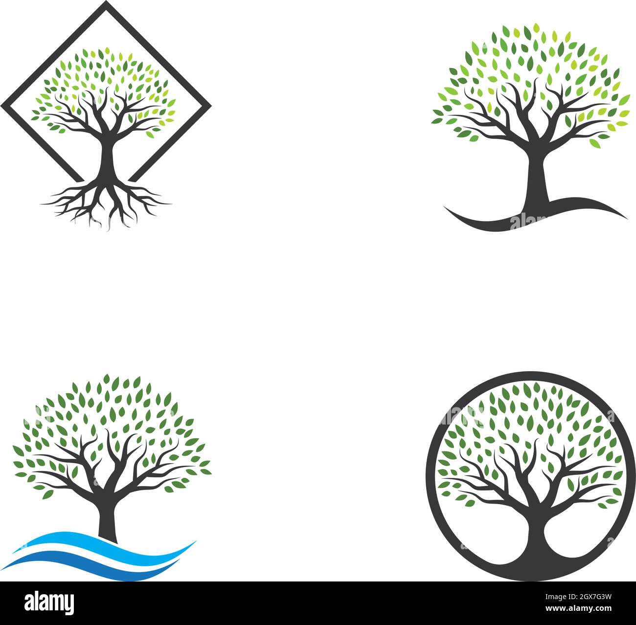 Tree icon logo template vector illustration Stock Vector Image & Art ...