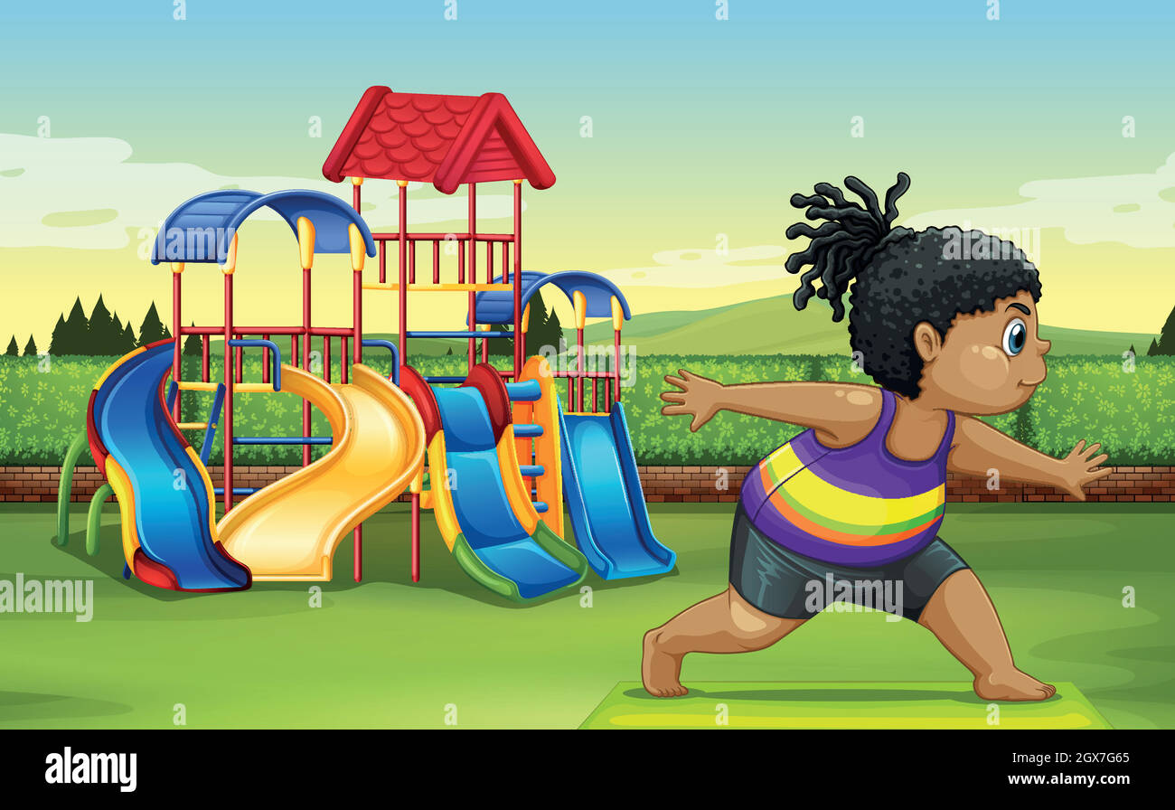 Yoga girl doing exercise Stock Vector Images - Alamy