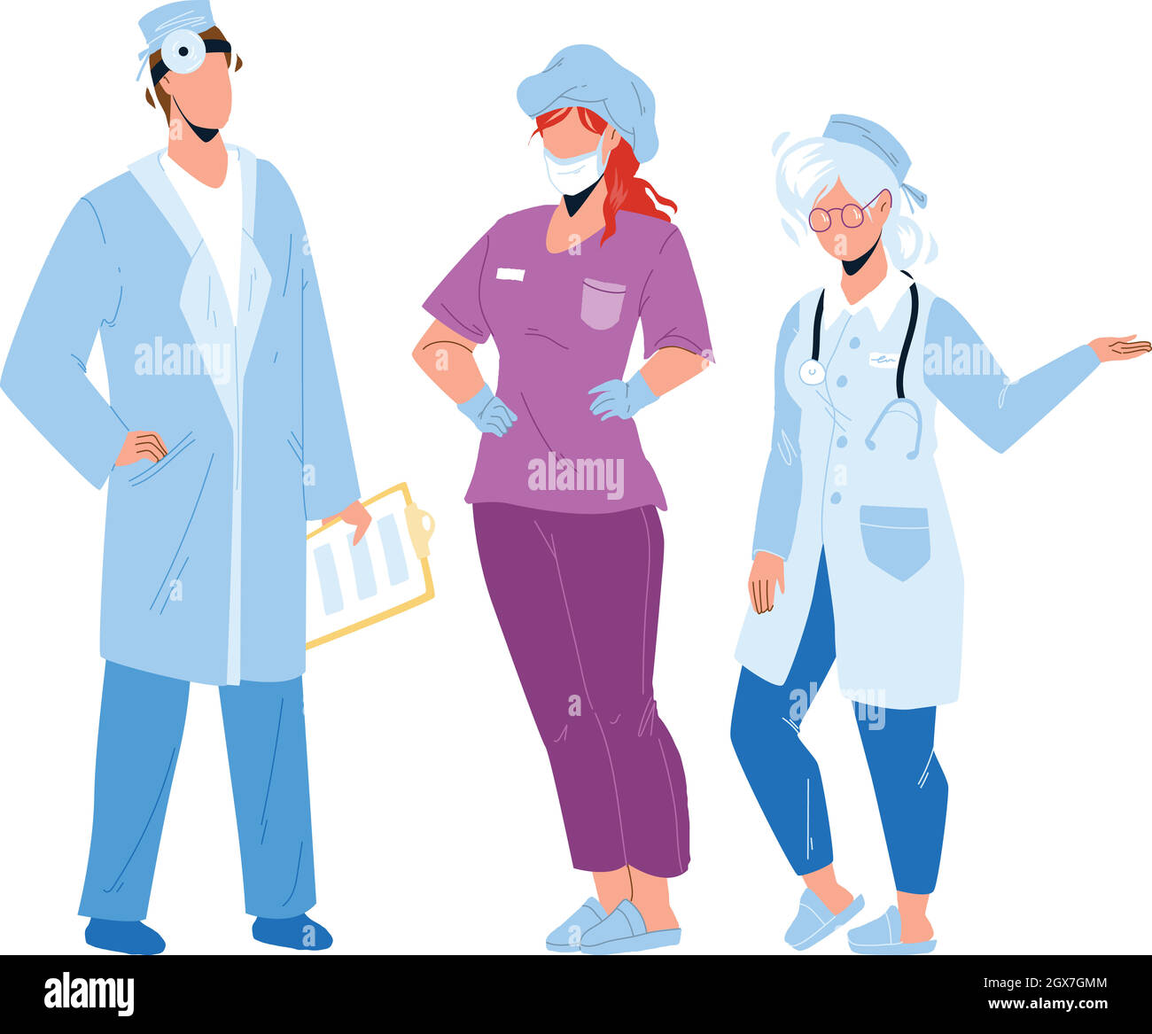 Hospital People Doctor And Nurse Colleagues Vector Stock Vector Image ...