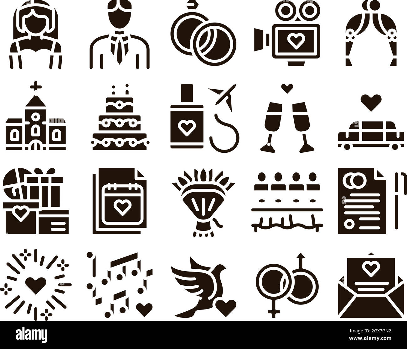 Wedding Glyph Icons Set Vector Stock Vector Image & Art - Alamy Wedding Glyph Icons Set Vector Stock Vector Image & Art - Alamy