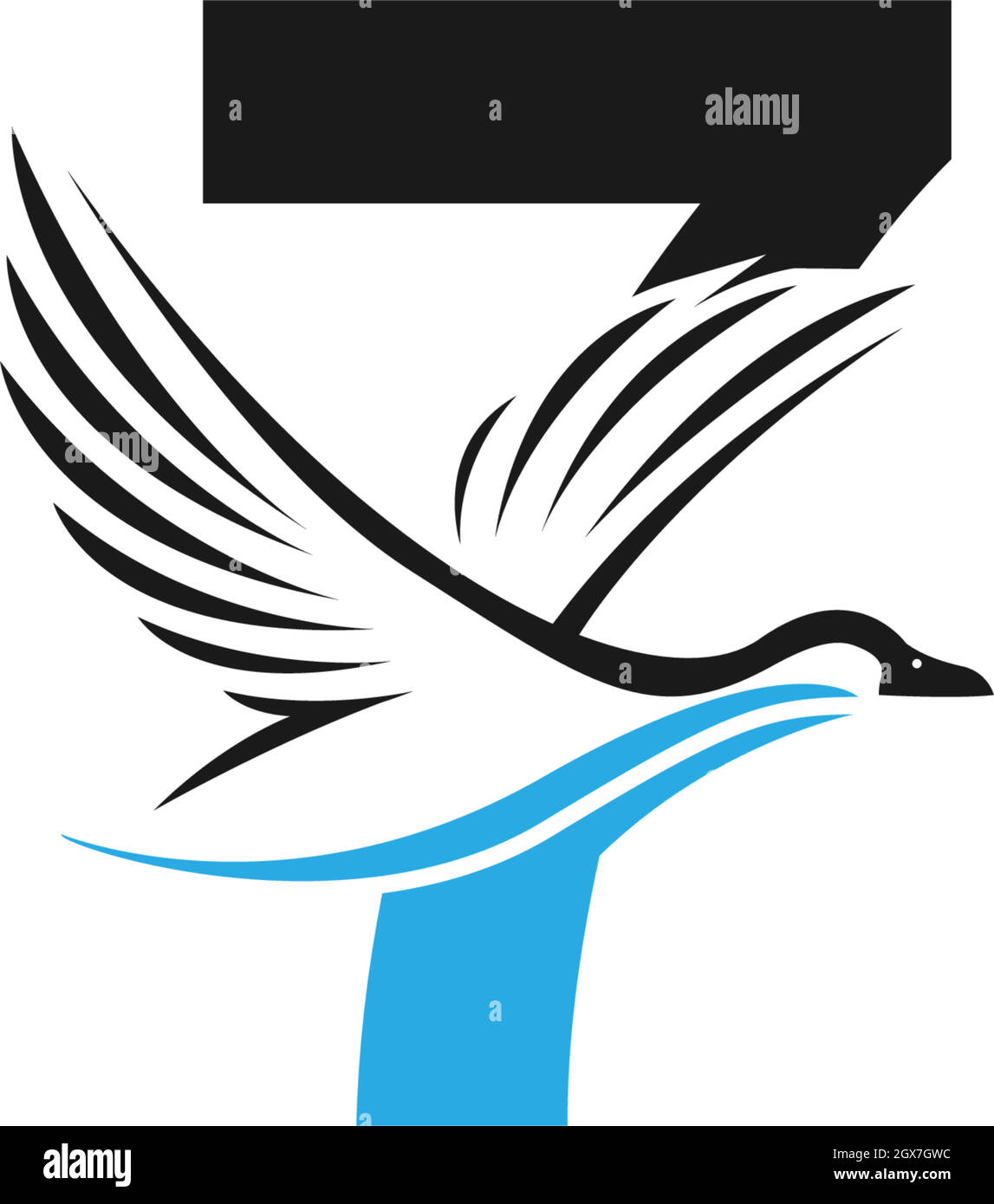 Number 7 with duck icon logo design illustration Stock Vector Image ...