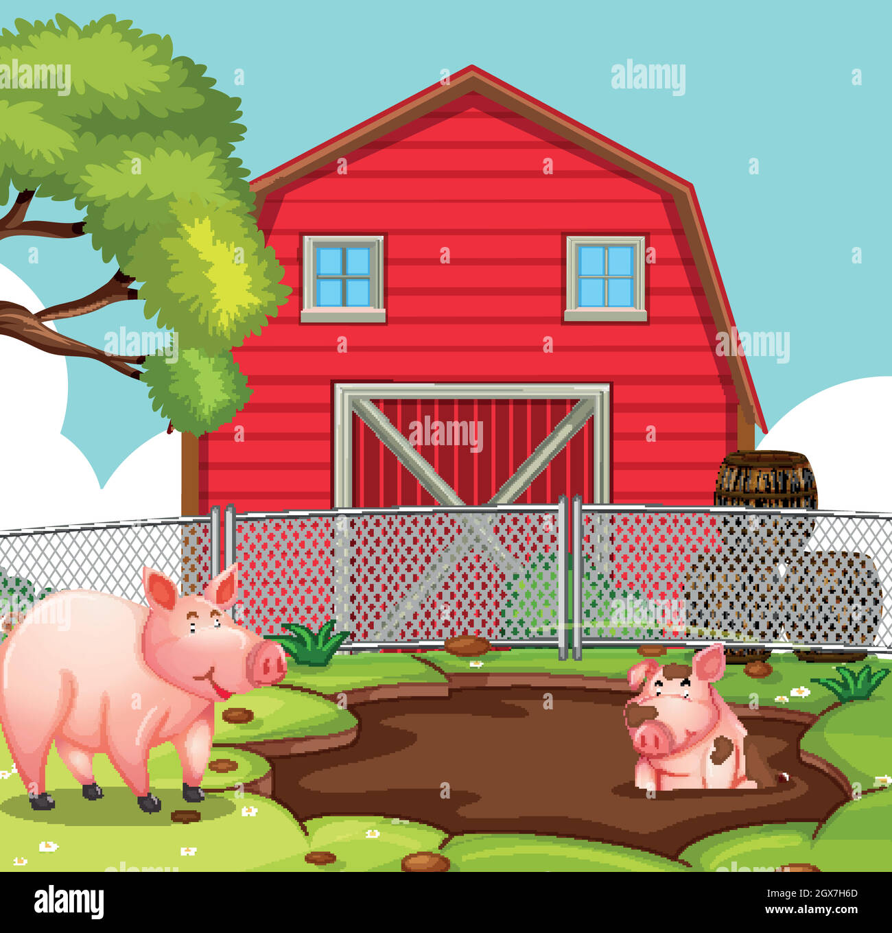 Pig happy Stock Vector Images - Alamy