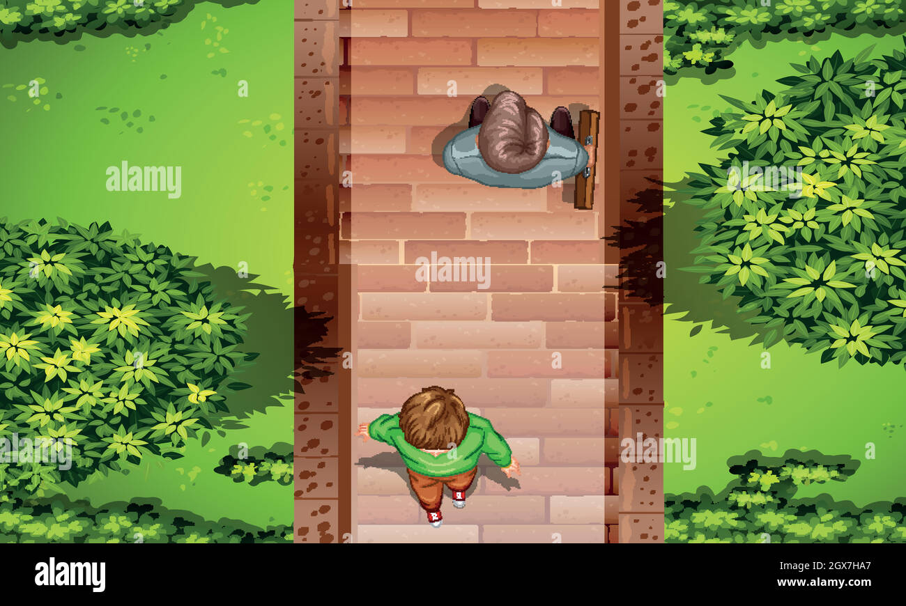 Aerial street people Stock Vector Images - Alamy