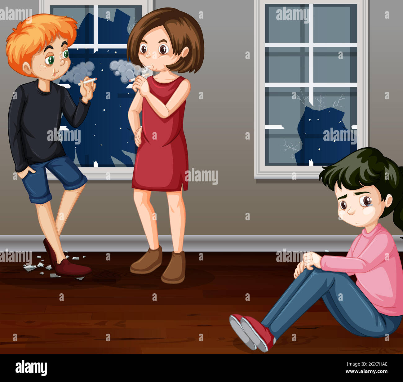 Young teens with bad behavior Stock Vector Image & Art - Alamy