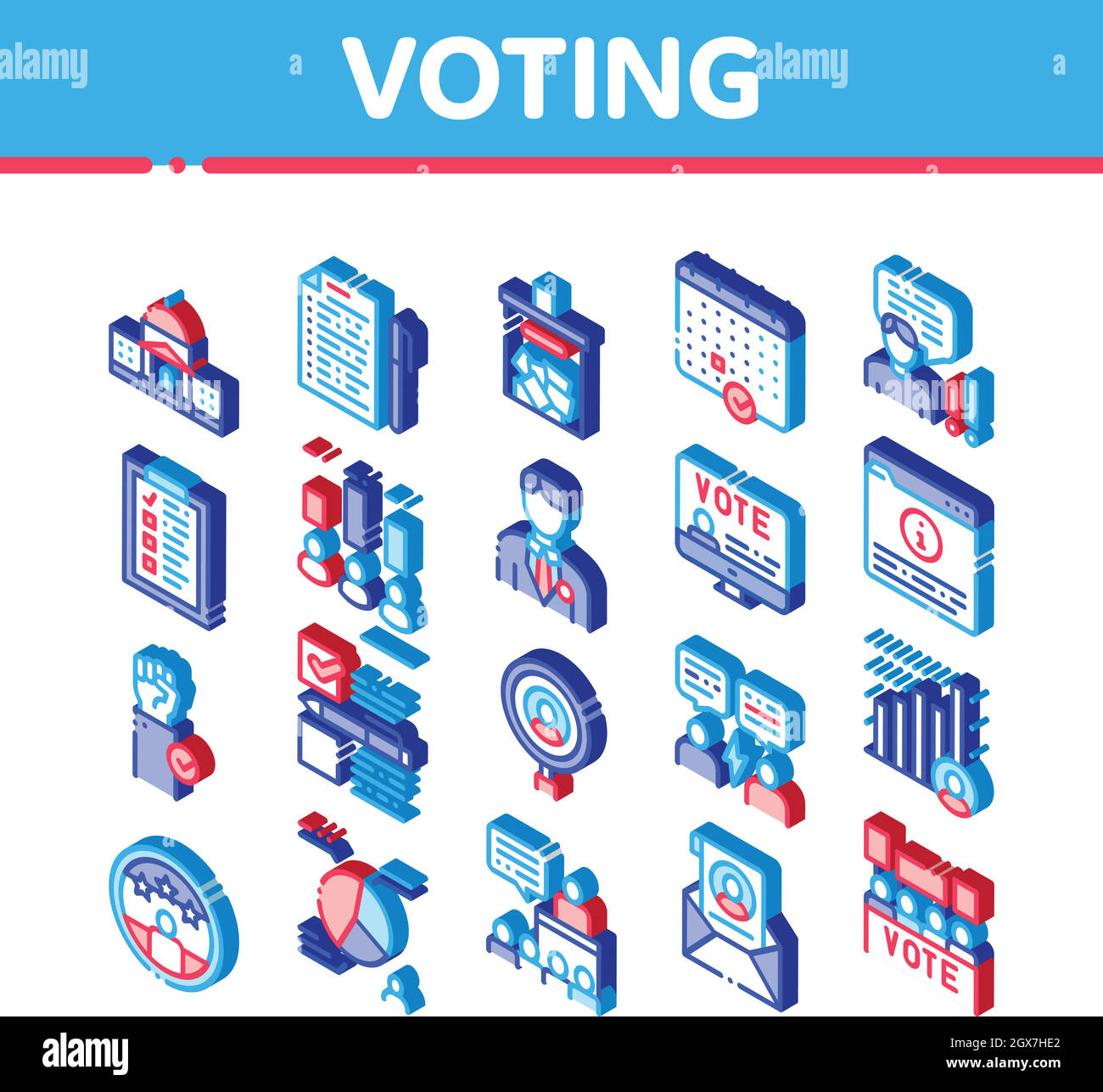 Voting And Election Isometric Icons Set Vector Stock Vector Image & Art - Alamy