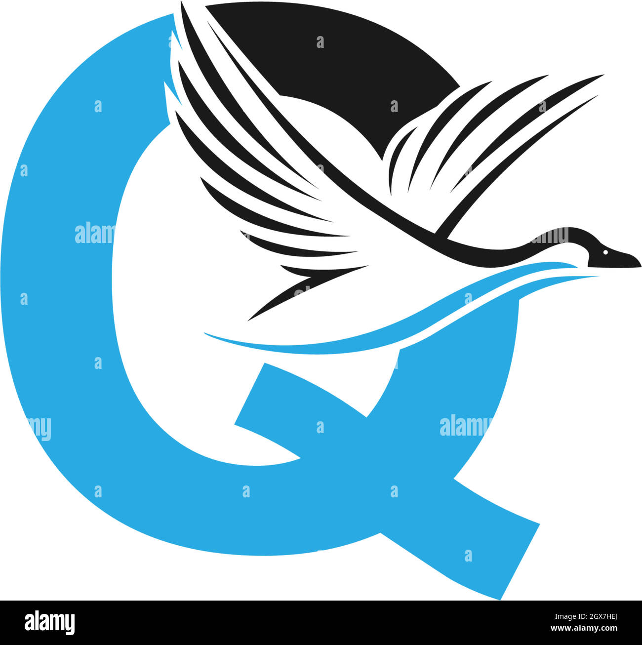 Letter Q with duck icon logo design illustration Stock Vector Image ...