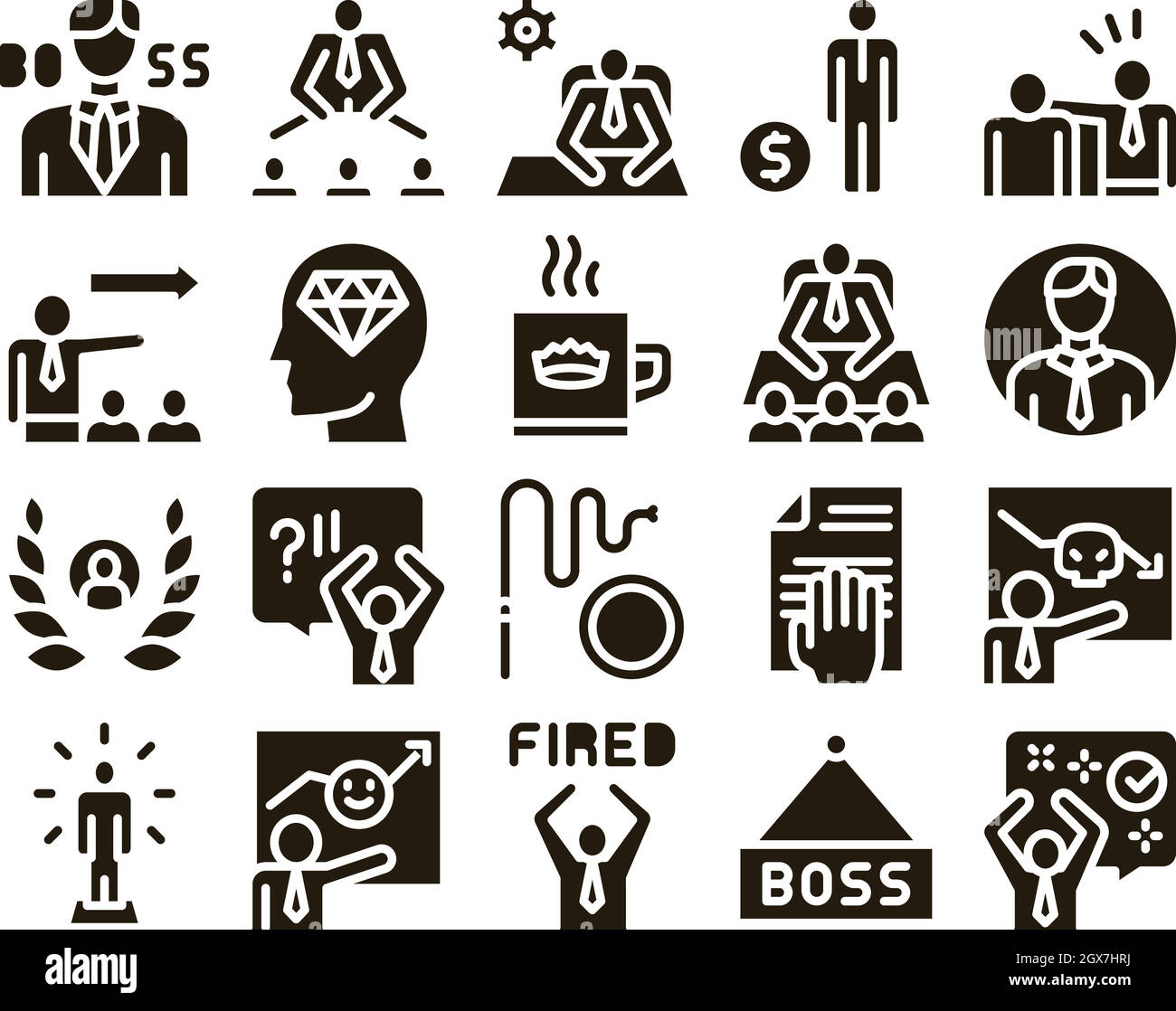 Boss Leader Company Glyph Set Vector Stock Vector Image & Art - Alamy