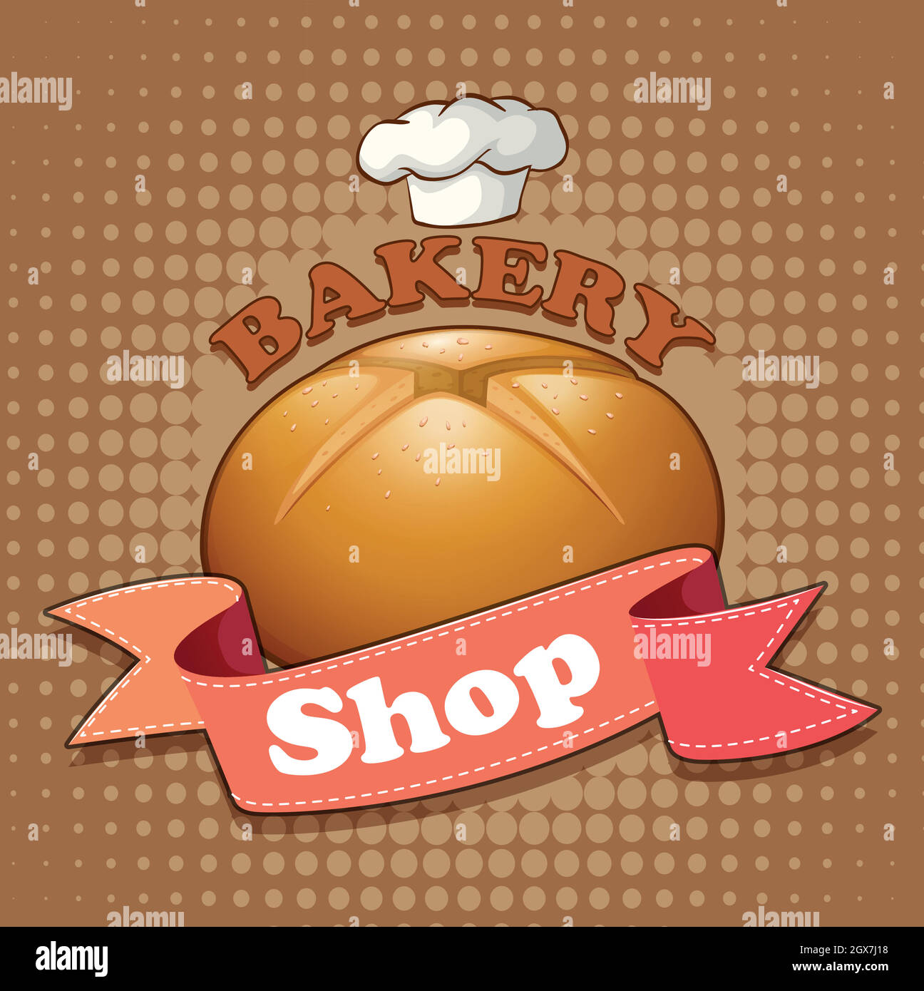 Bakery shop sign with bread and ribbon Stock Vector Image & Art - Alamy