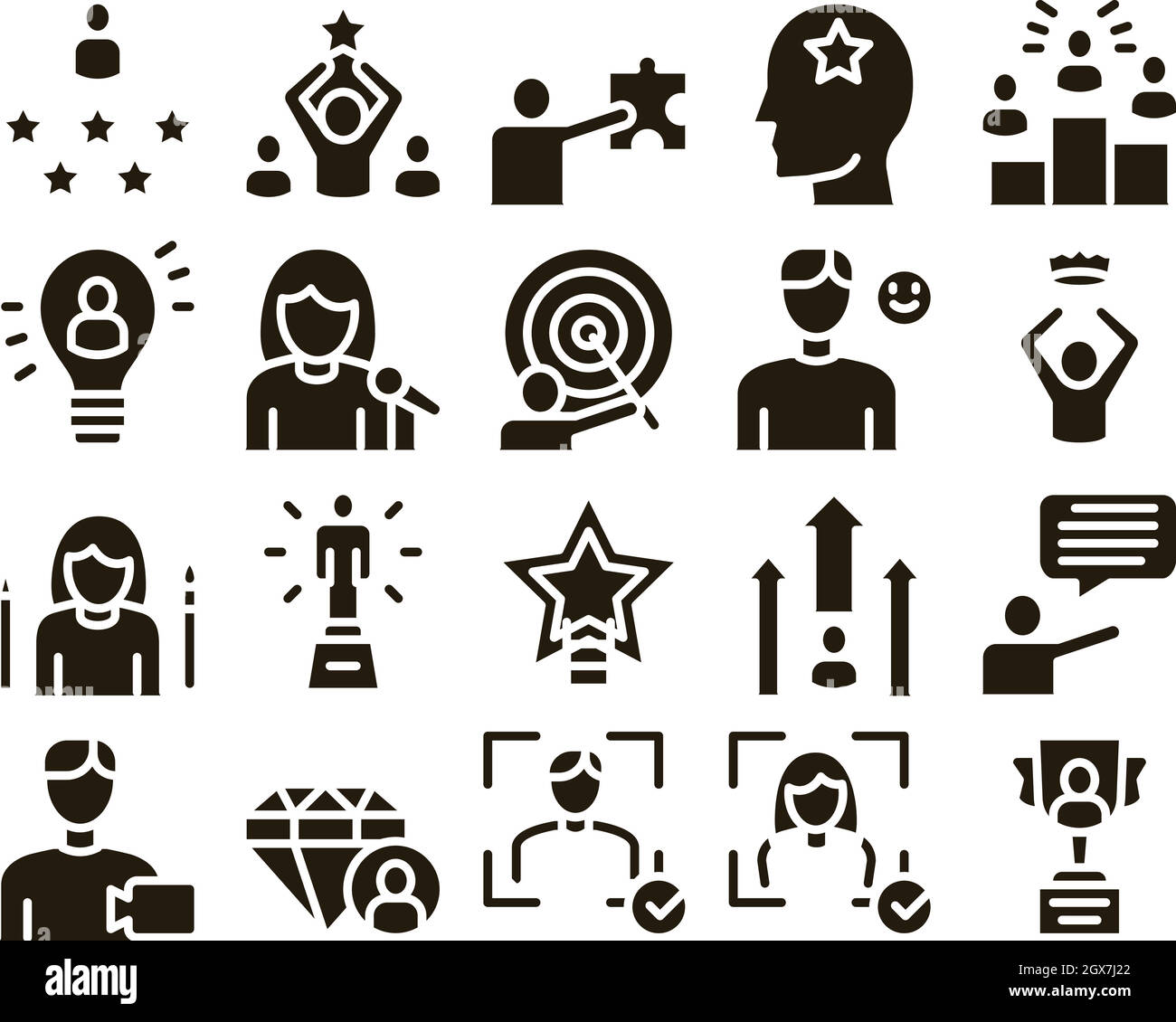 Human Talent Collection Elements Icons Set Vector Stock Vector Image ...