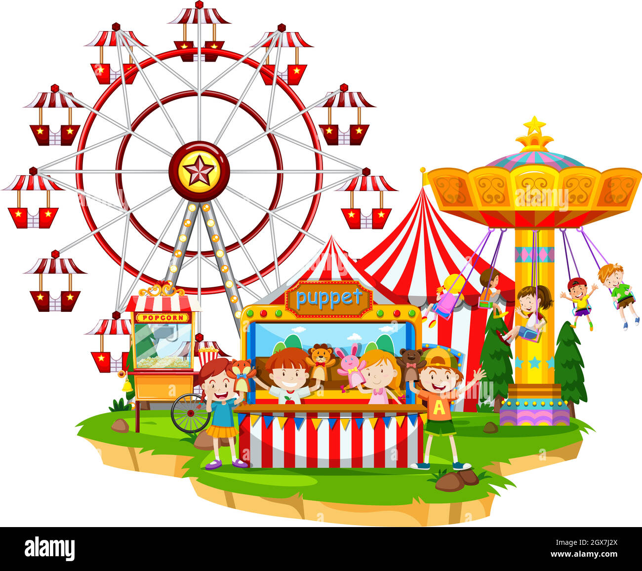 Happy children at circus Stock Vector Image & Art - Alamy