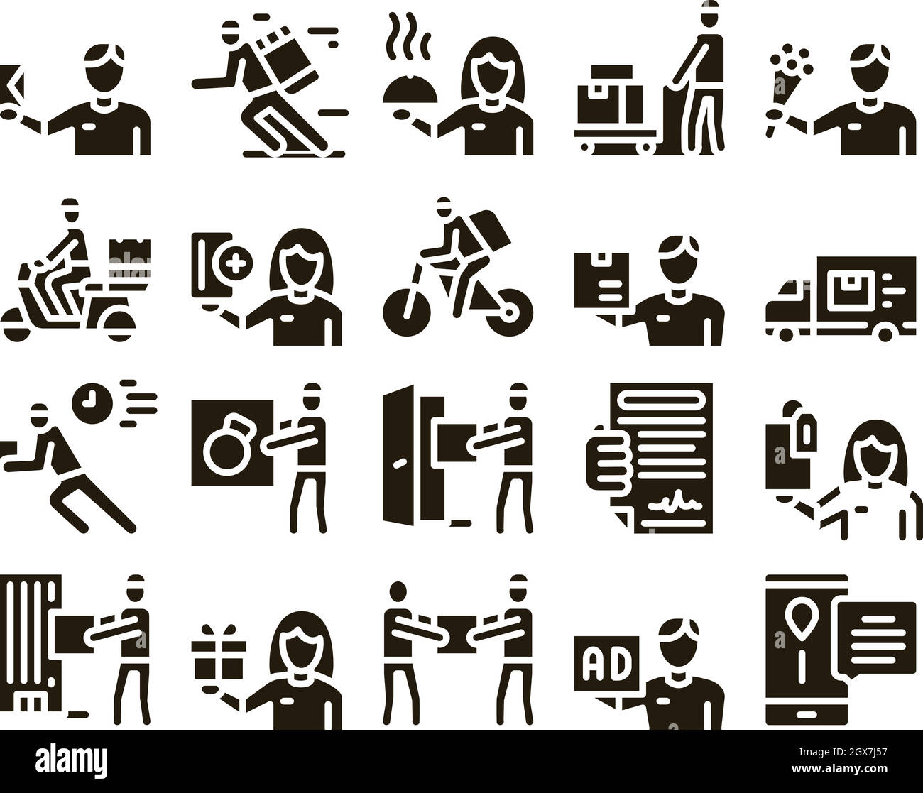 Courier vector thin line Stock Vector Images - Alamy