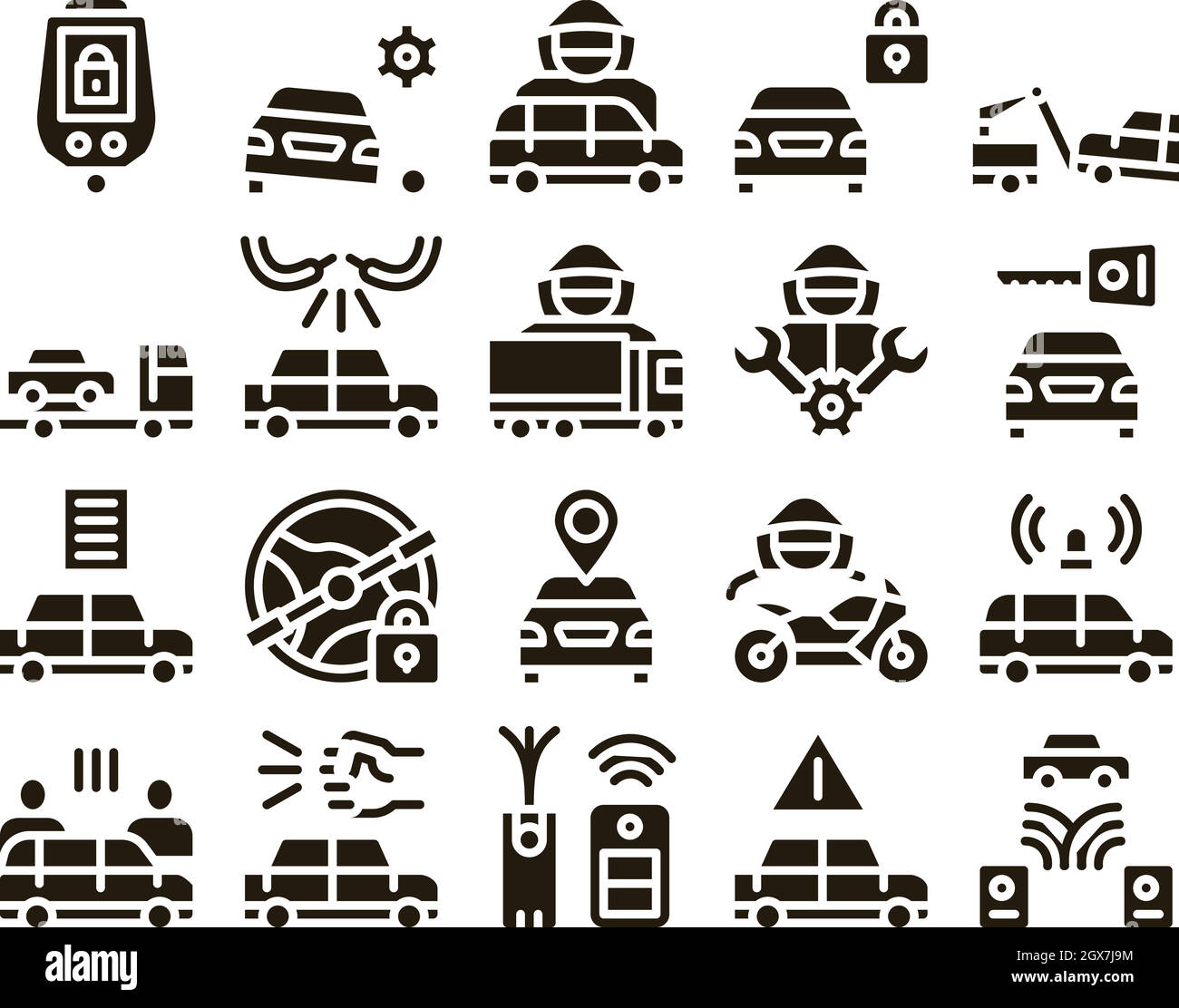 Car Theft Collection Elements Icons Set Vector Stock Vector Image & Art ... Car Theft Collection Elements Icons Set Vector Stock Vector Image & Art ...