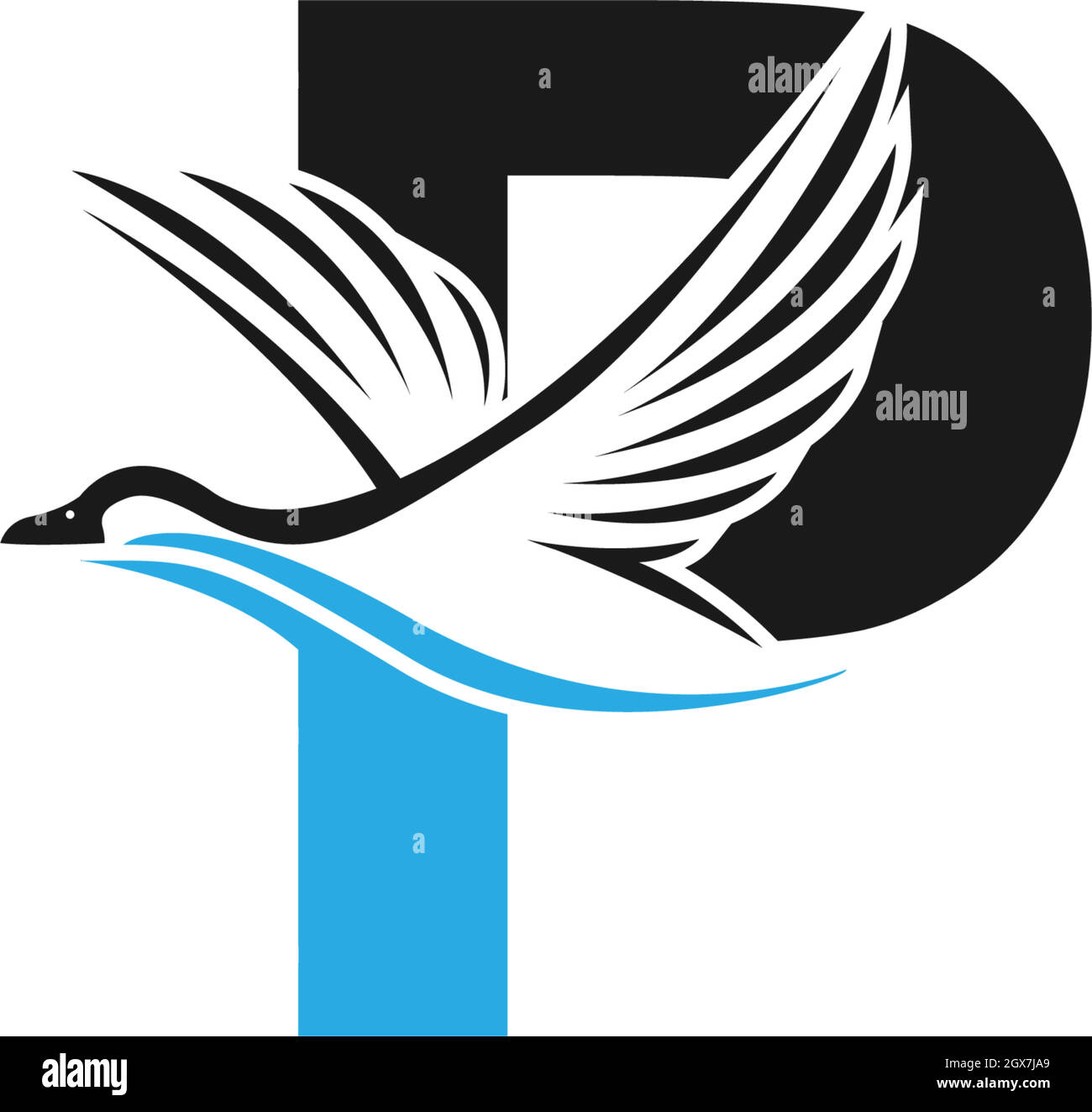 Letter P with duck icon logo design illustration Stock Vector Image ...