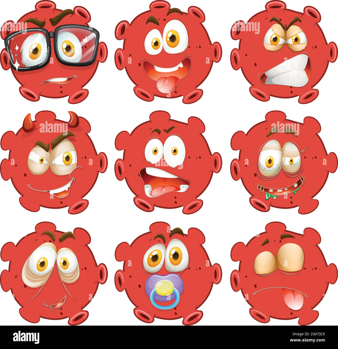 Red ball with facial expressions Stock Vector Image & Art - Alamy