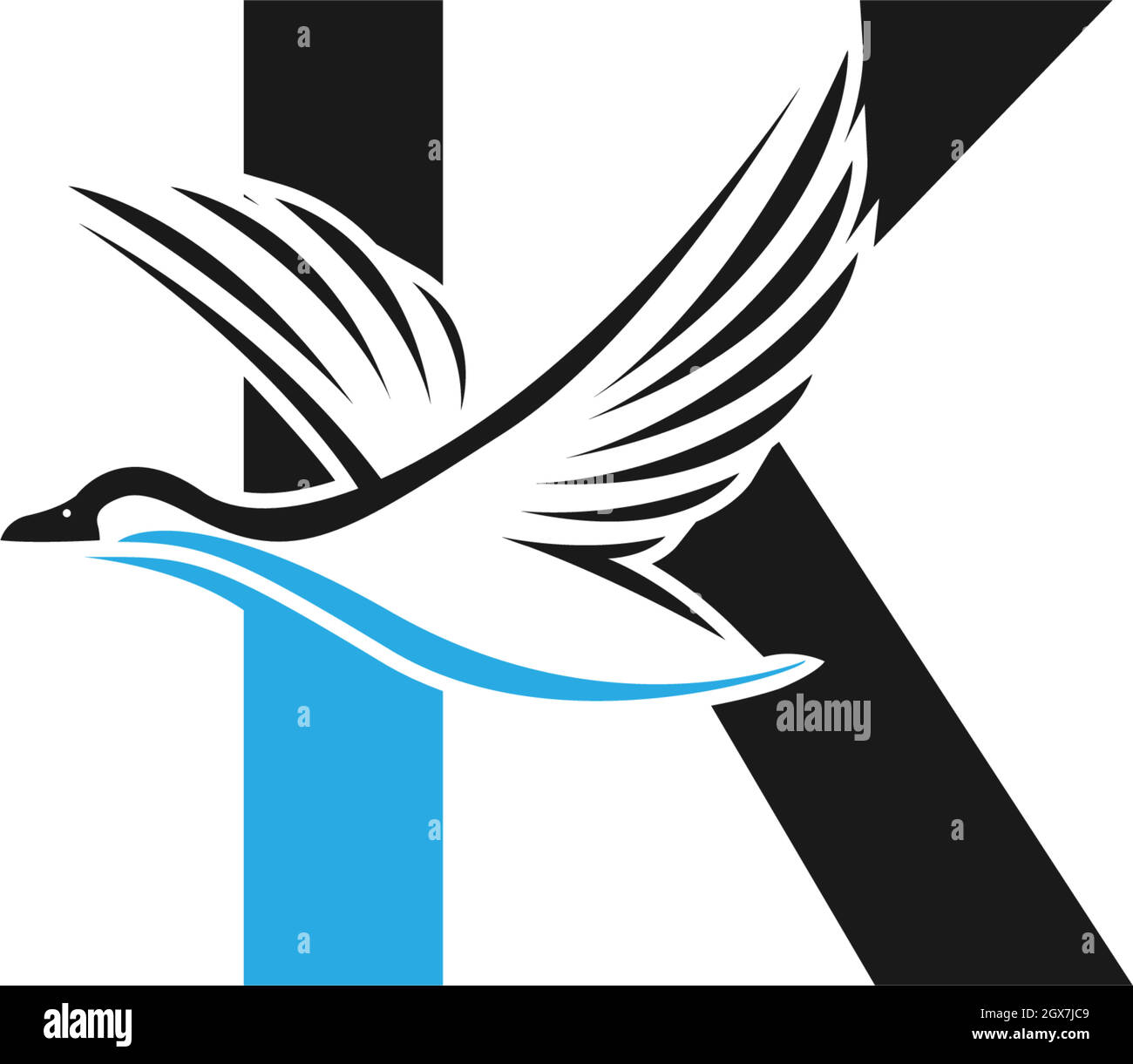 Letter K with duck icon logo design illustration Stock Vector Image ...