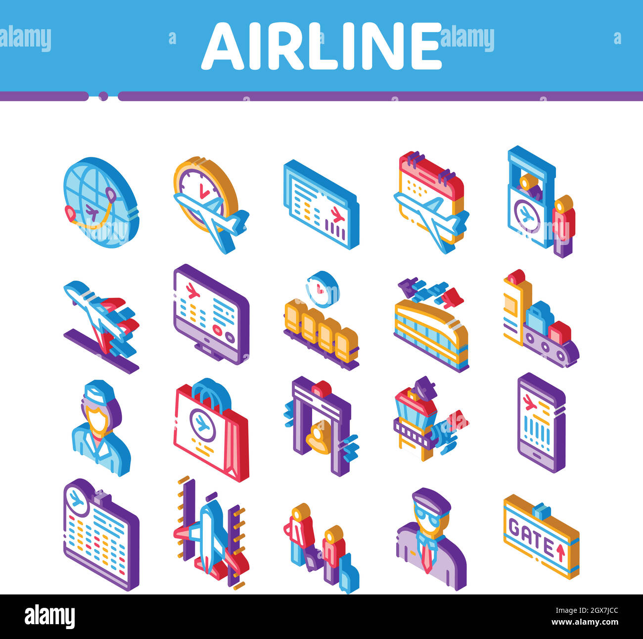 Airport signs pictograms Stock Vector Images - Alamy