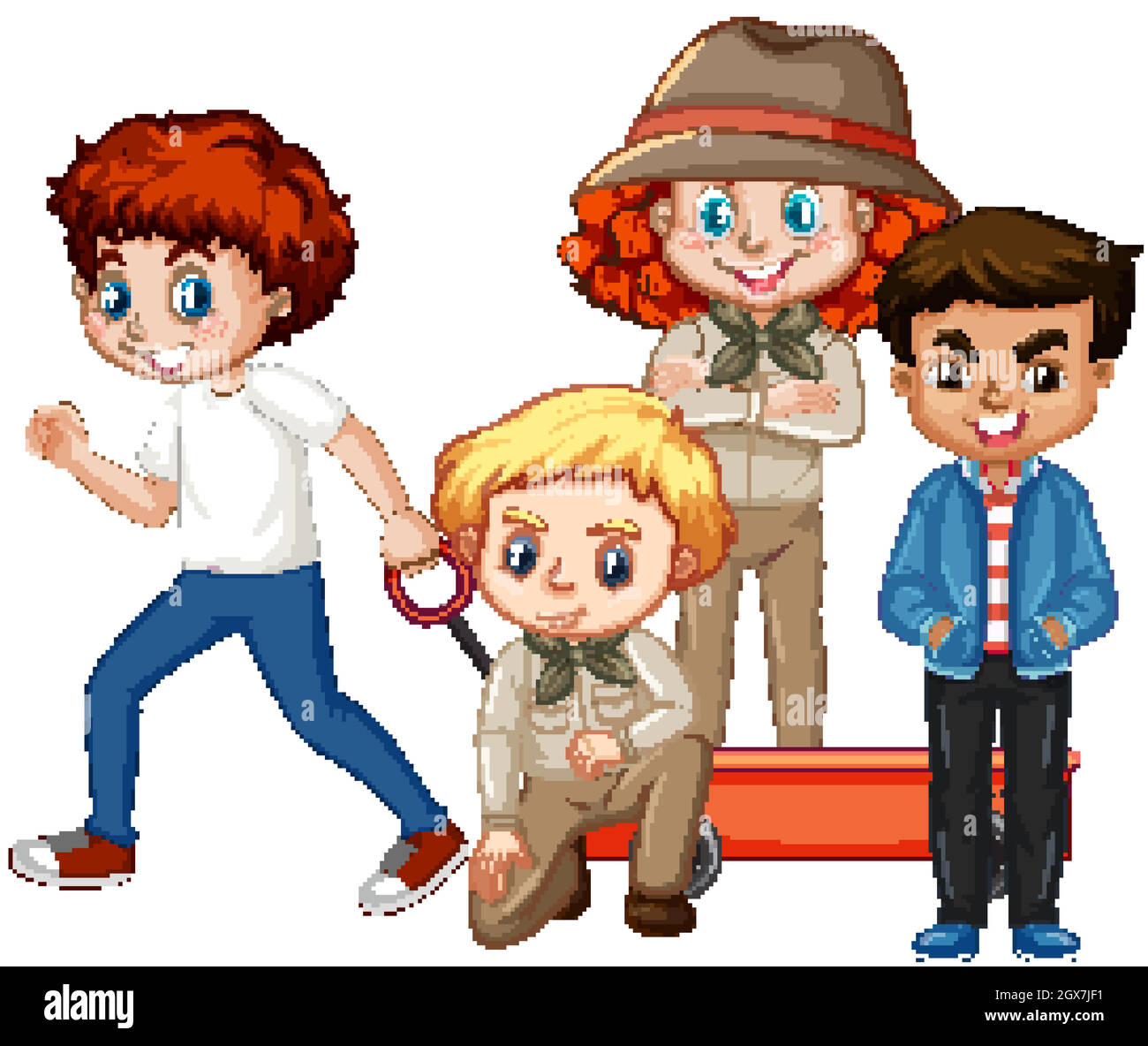 Vector illustration kids in different hi-res stock photography and ...