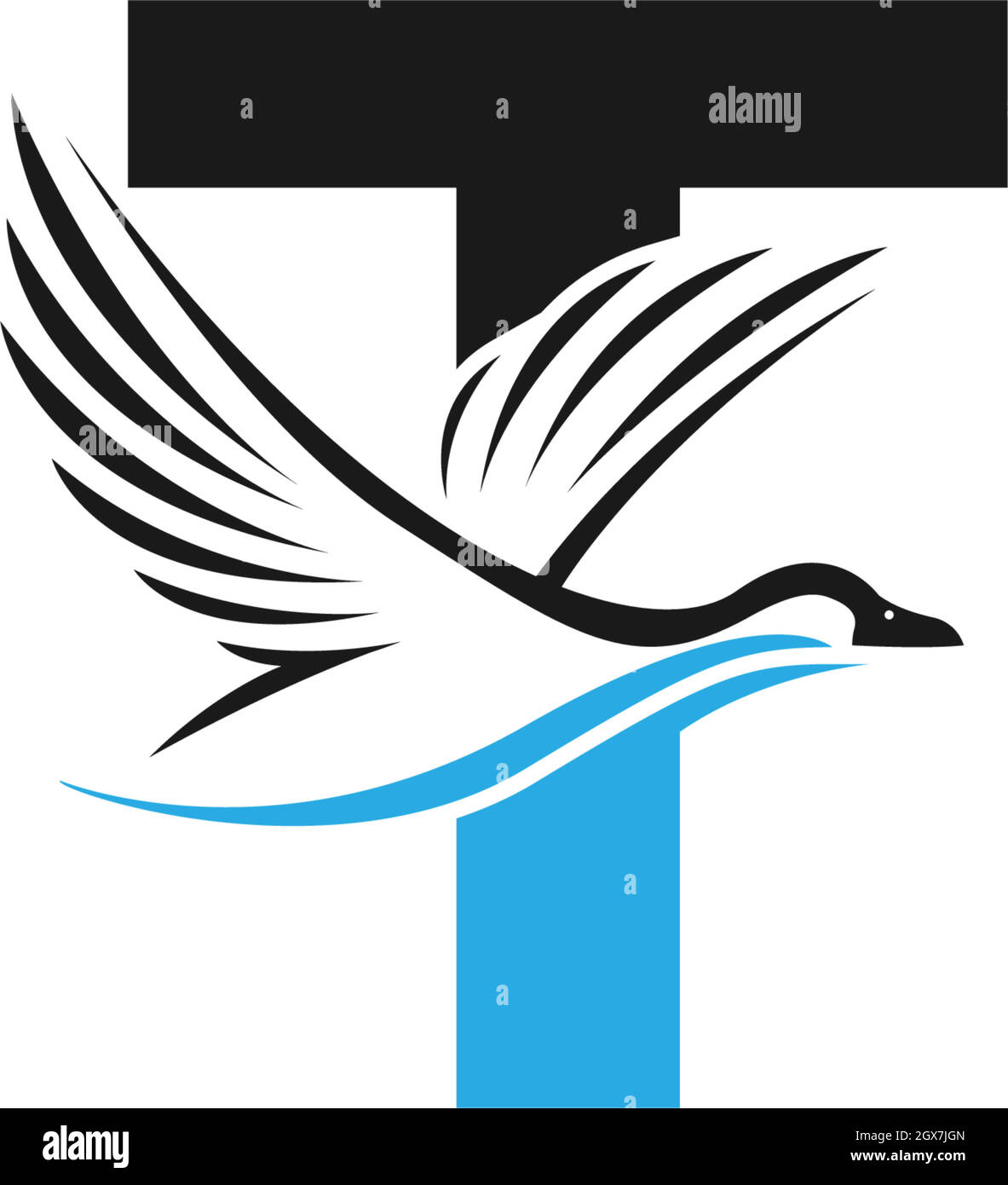 Letter T with duck icon logo design illustration Stock Vector Image ...