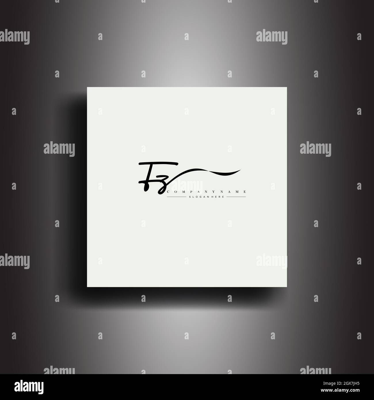 FZ Signature style monogram.Calligraphic lettering icon and handwriting ...