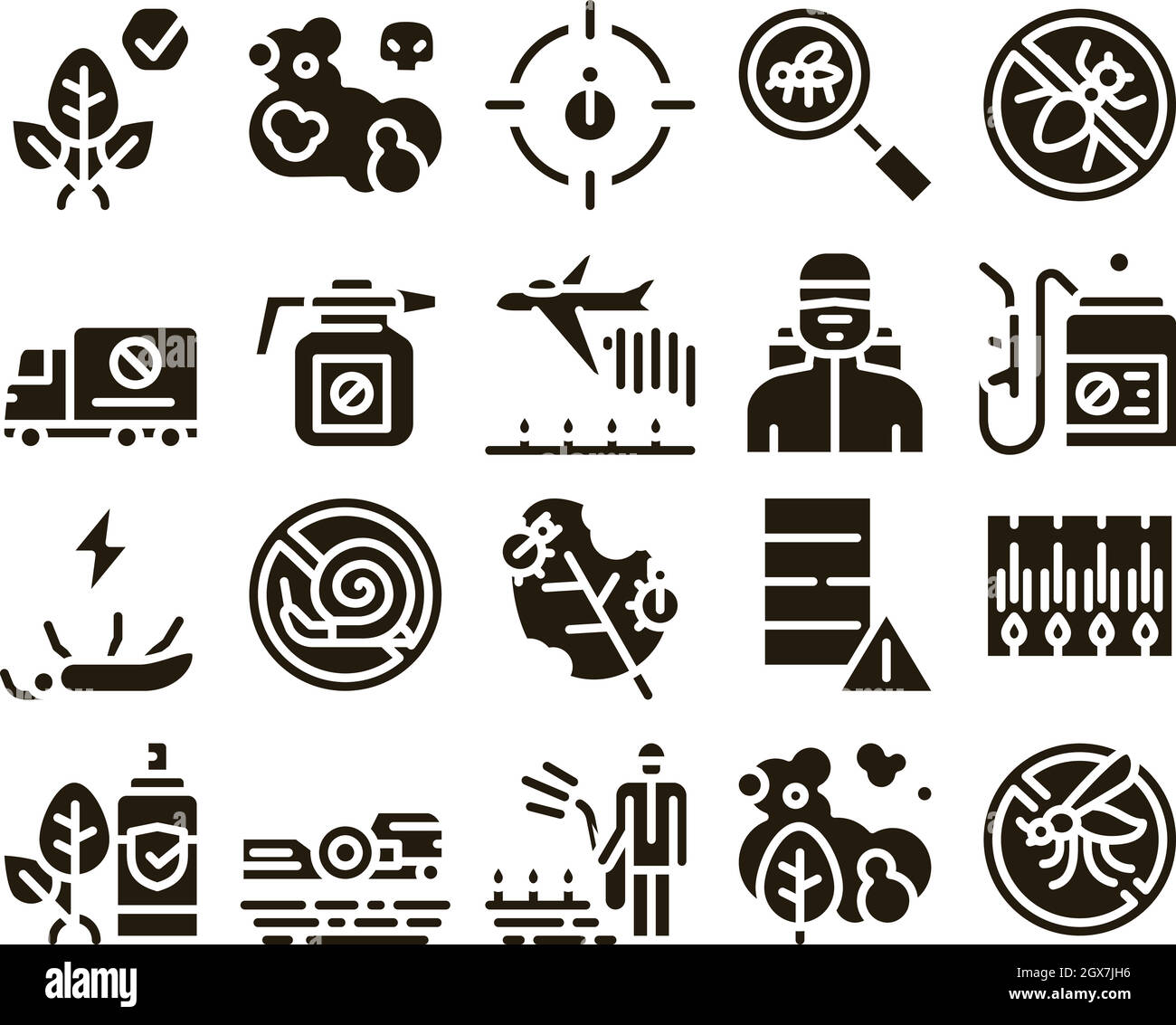 Pesticides Chemical Glyph Set Vector Stock Vector Image & Art - Alamy