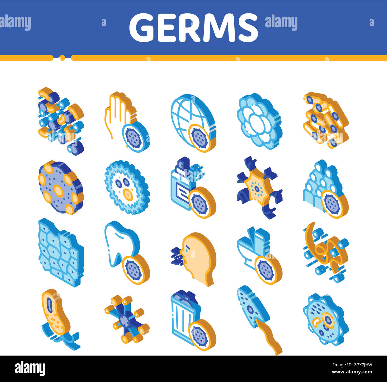 Bacteria Germs Vector Isometric Icons Set Stock Vector Image & Art - Alamy