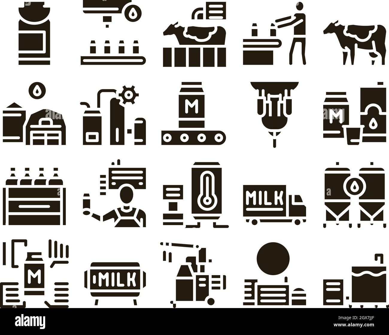 Milk industry process Stock Vector Images - Alamy