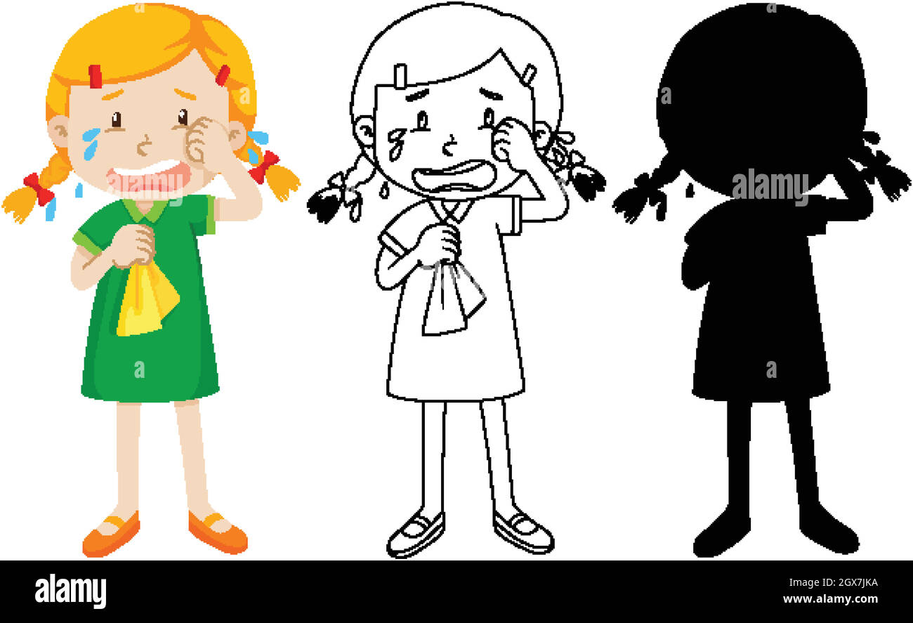 Girl crying black background Stock Vector Images - Alamy