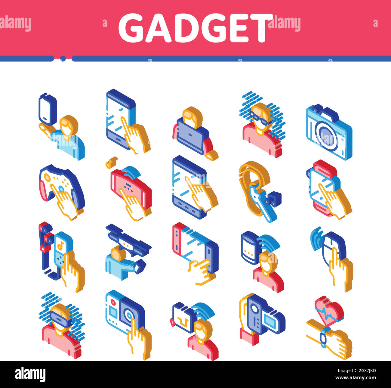 Gadget And Device Isometric Icons Set Vector Stock Vector Image & Art ...
