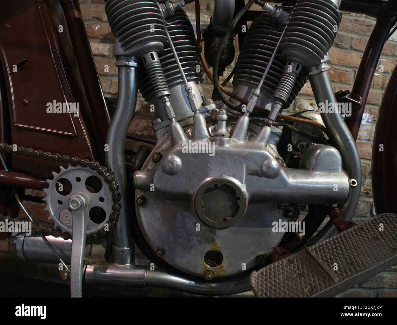 A image of a old motorcycle / motorbike engine. this is a 1920`s Dayton ...