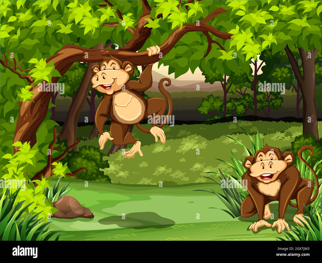 Green monkeys Stock Vector Images - Alamy