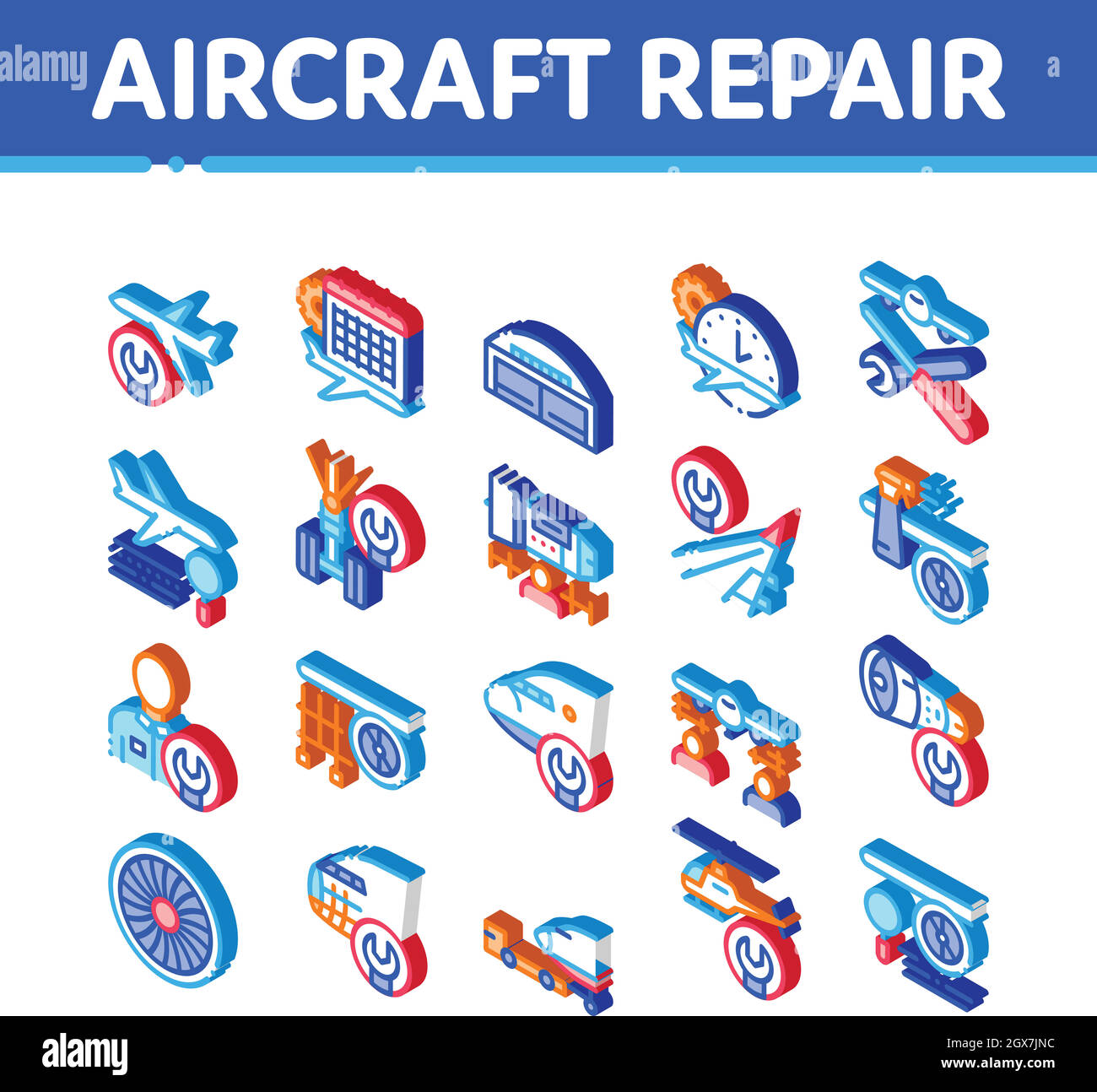 Aircraft Repair Tool Isometric Icons Set Vector Stock Vector Image & Art - Alamy