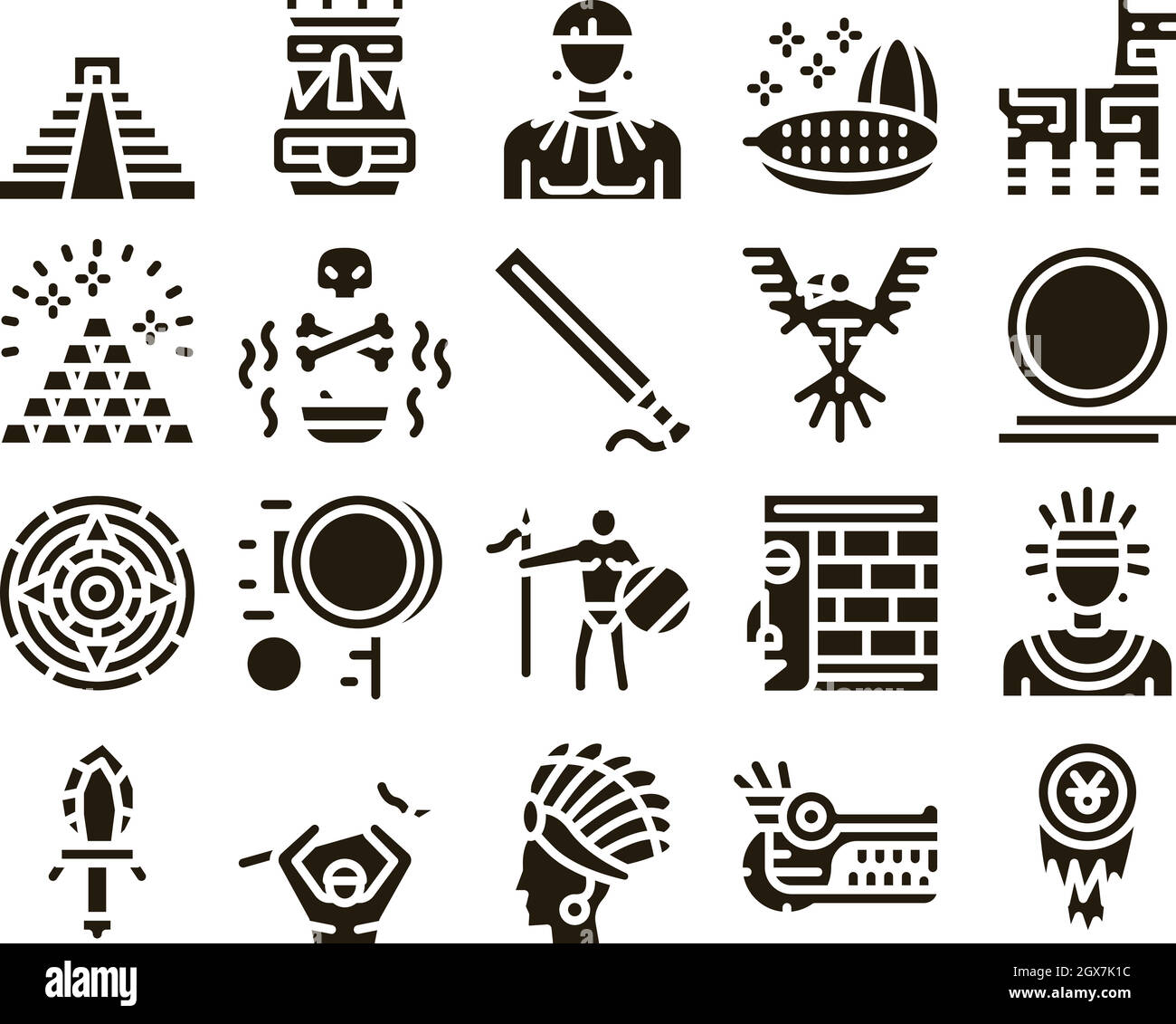 Aztec Civilization Glyph Set Vector Stock Vector Image & Art - Alamy Aztec Civilization Glyph Set Vector Stock Vector Image & Art - Alamy