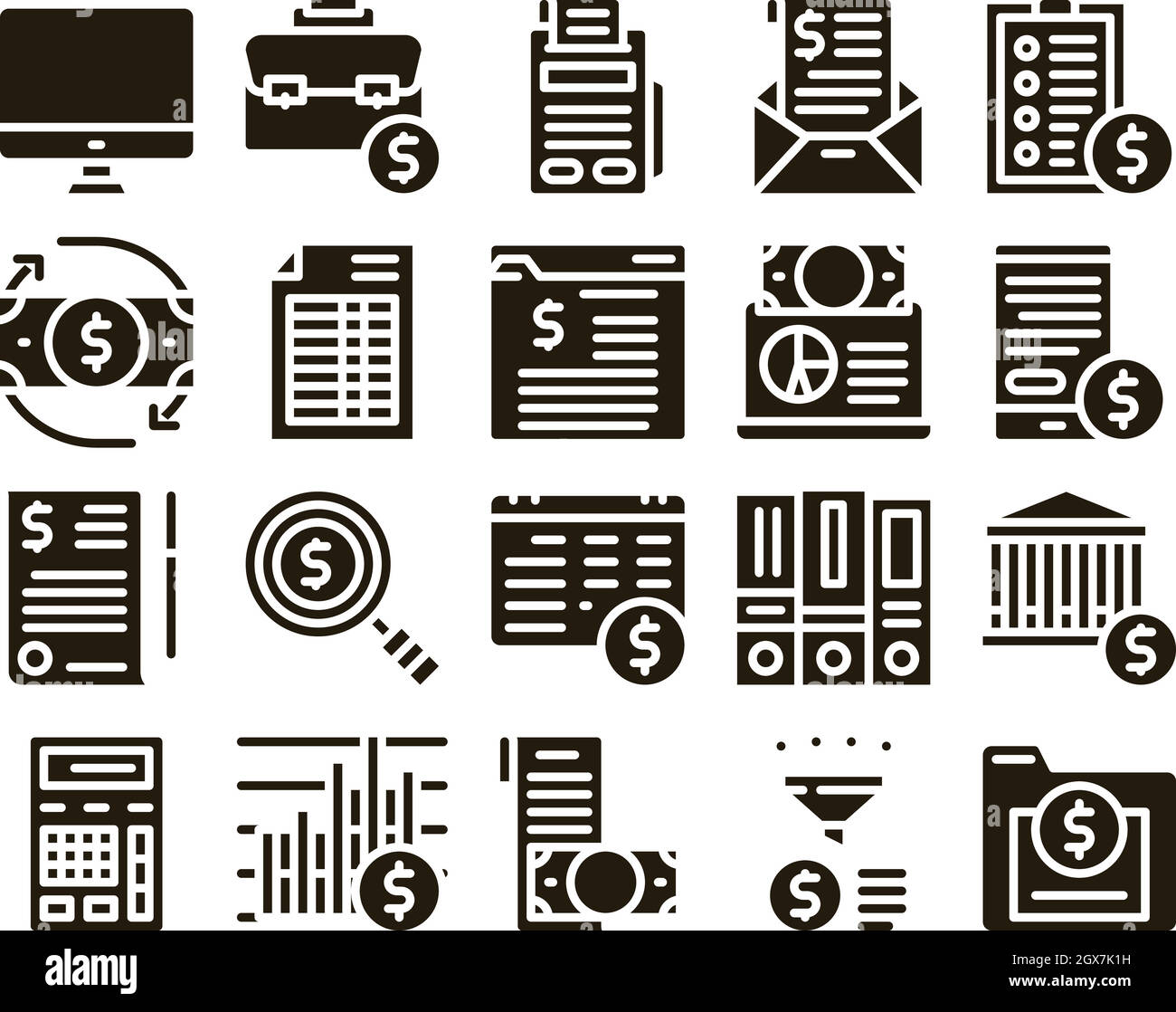 Financial Accounting Collection Vector Icons Set Stock Vector Image ...