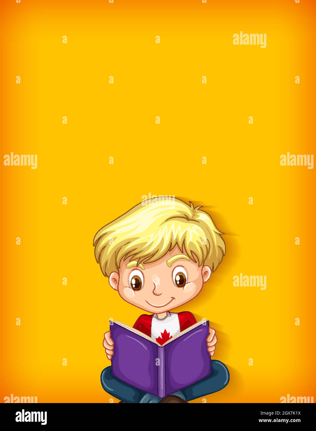 Background template with plain color wall and happy boy Stock Vector ...