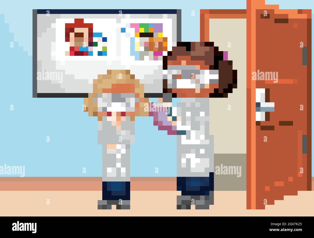 Classroom scene with teacher and student inside Stock Vector Image ...