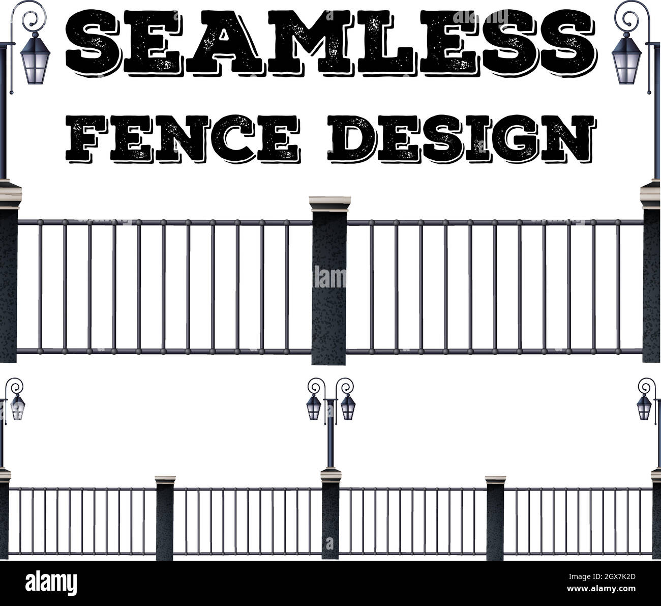 Seamless metal fence design Stock Vector Image & Art - Alamy