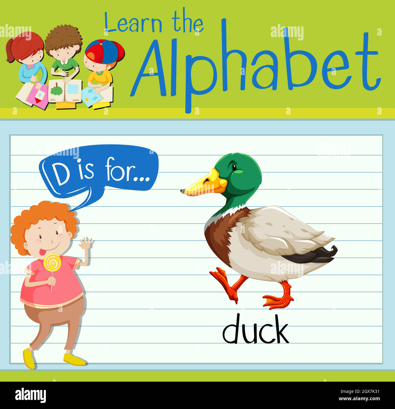 Flashcard letter D is for duck Stock Vector Image & Art - Alamy