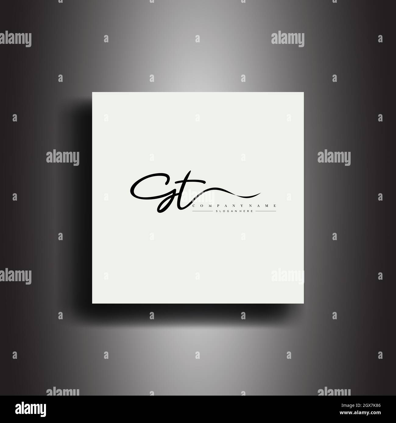GT Signature style monogram.Calligraphic lettering icon and handwriting ...