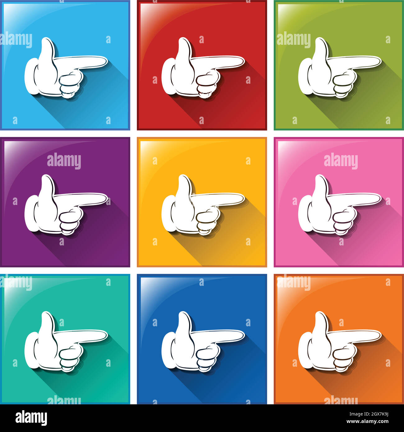 Buttons with fingers pointing Stock Vector Image & Art - Alamy