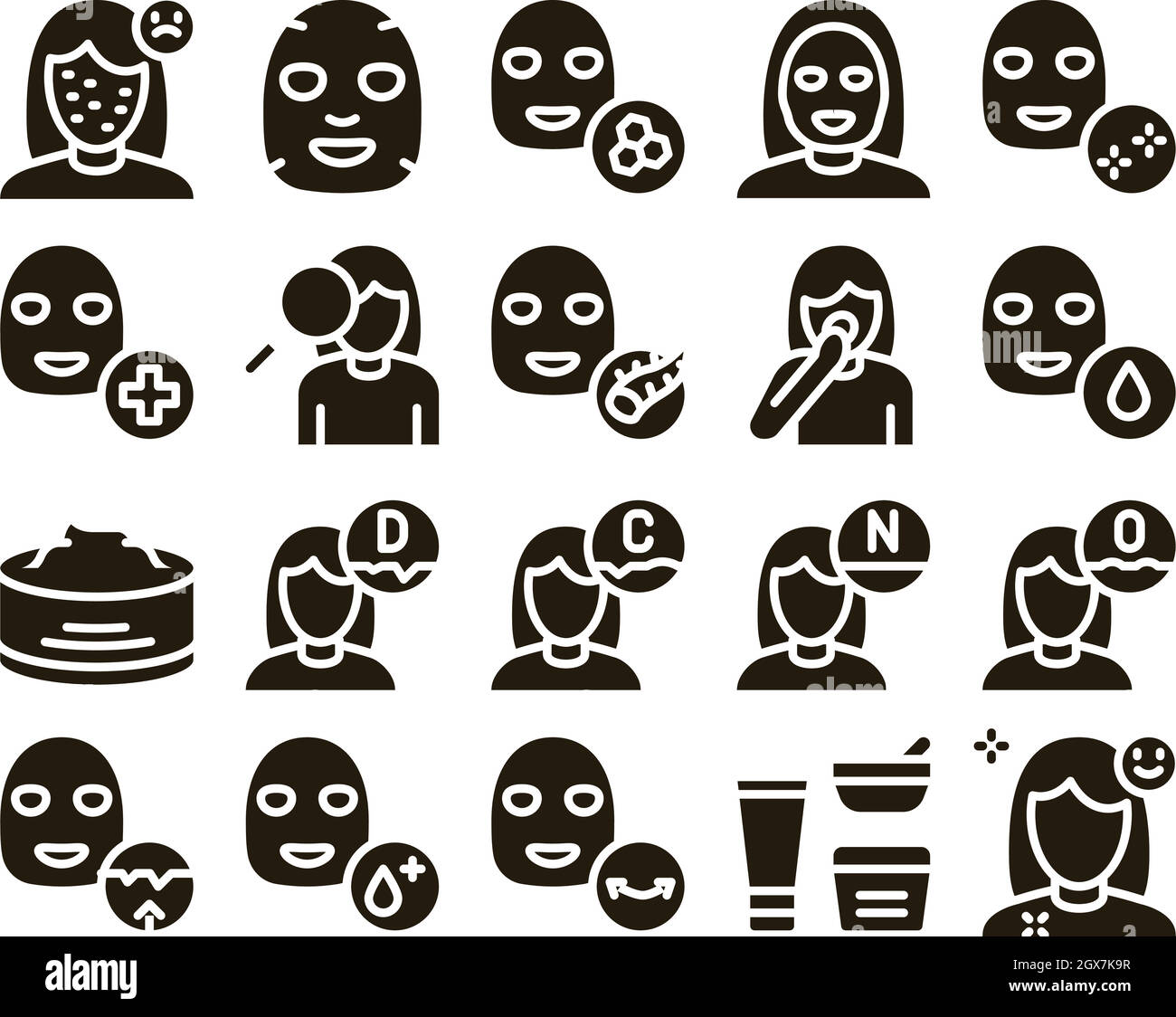 Facial icon pack Stock Vector Images - Alamy