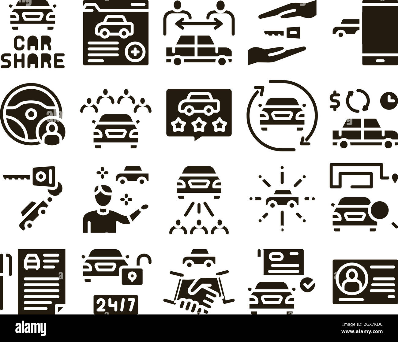 Set vector car rental hi-res stock photography and images - Alamy