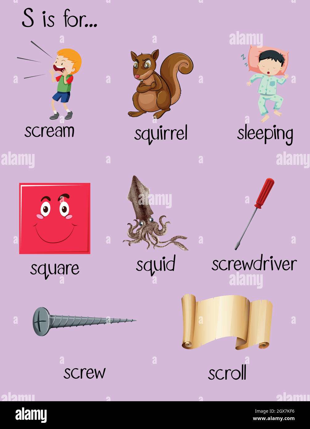 Many words begin with alphabet S Stock Vector Image & Art - Alamy